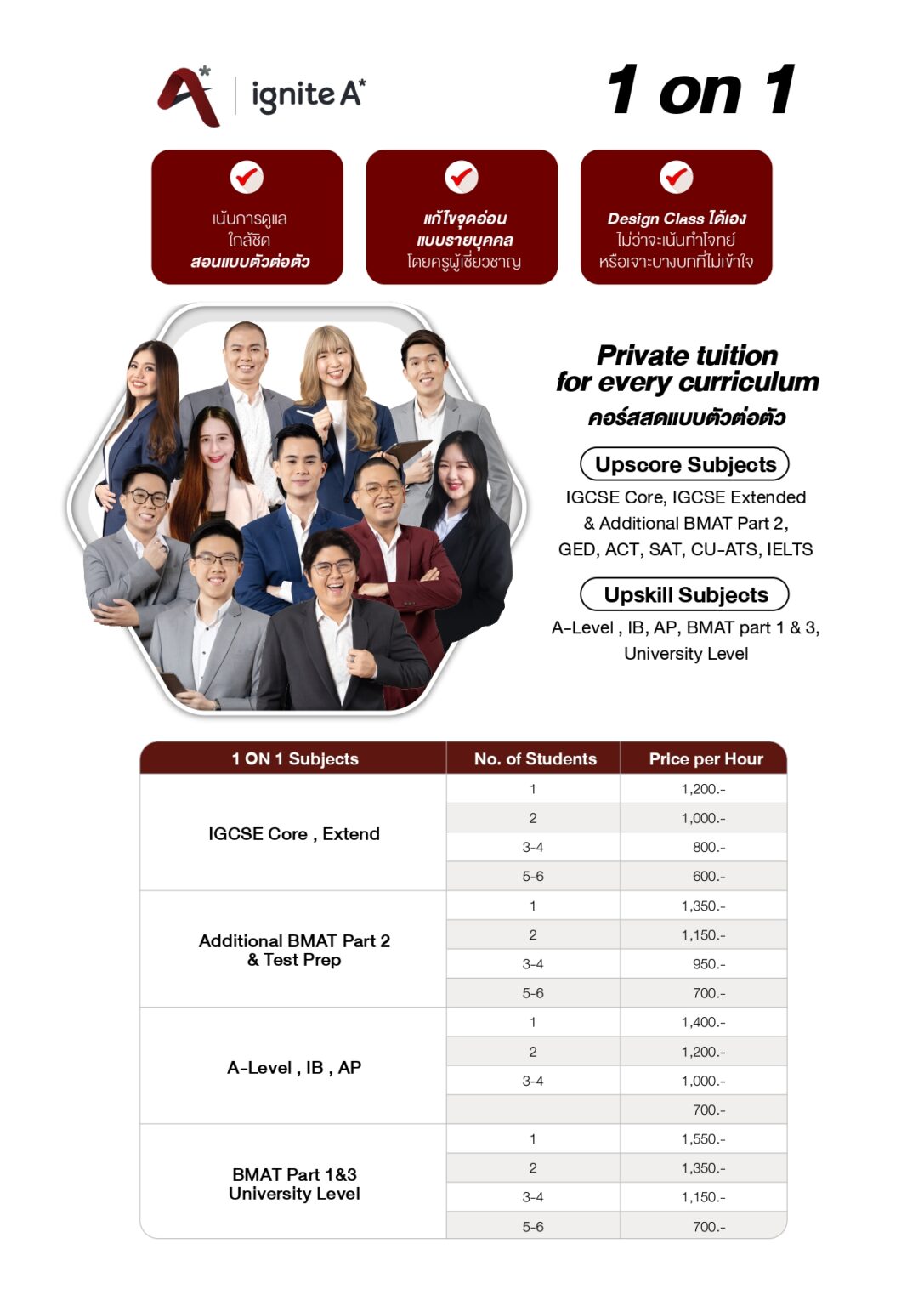 ติว A-LEVEL เรียนแบบตัวต่อตัว/คอร์สออนไลน์ – ignite A Star